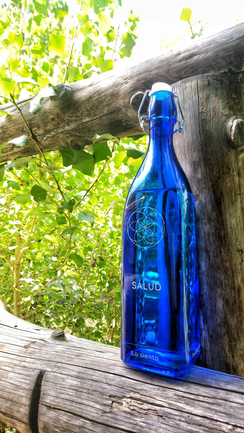 1 Botella tintado-azul 1Litro - Botellas agua solarizada